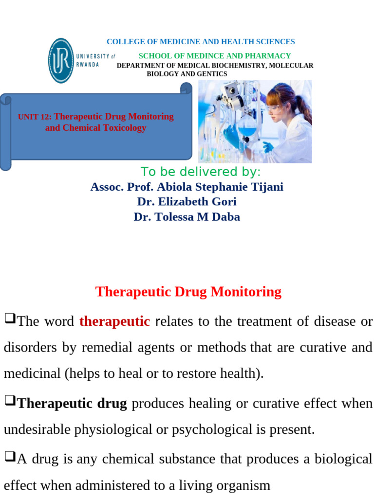 Therapeutic Drug Monitoring Overview | PDF | Pharmacokinetics | Dose ...
