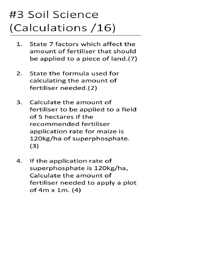 3 Soil Science (Calculations 16) | PDF