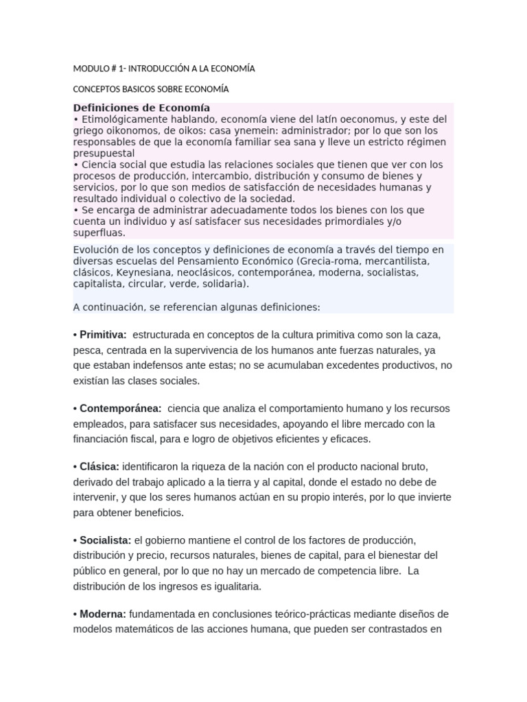 Introducción a la Economía: Conceptos Clave | PDF | Oferta (economía ...