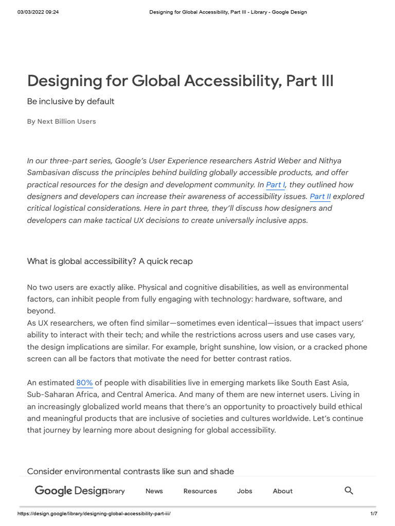 Designing For Global Accessibility, Part III - Library - Google Design ...