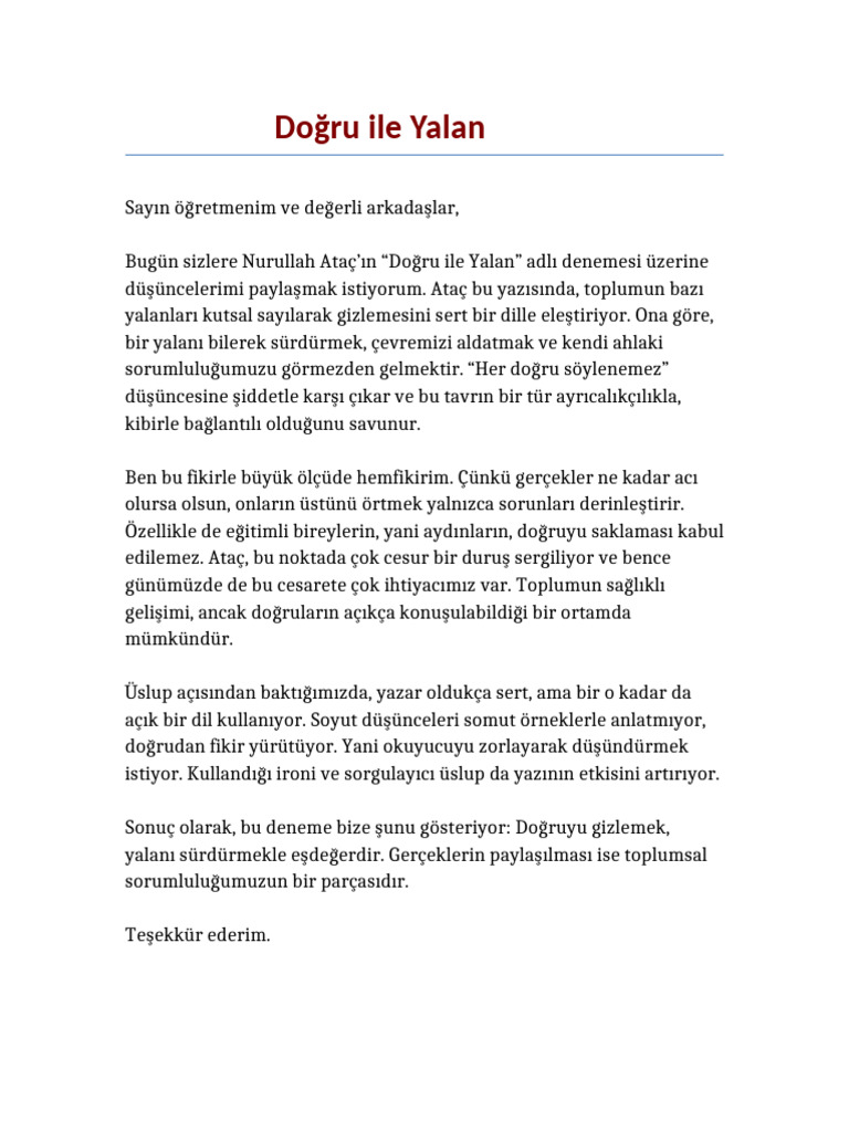 Konusma Metni Rengli | PDF