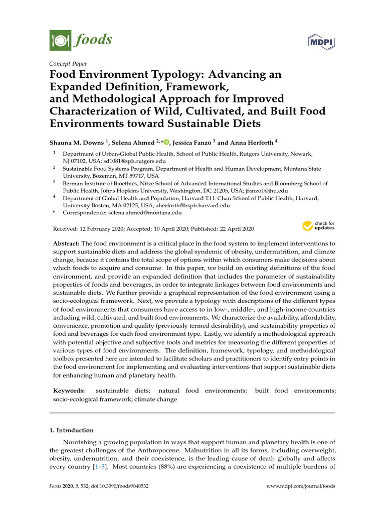 Food Environment Typology | PDF | Sustainability | Agriculture