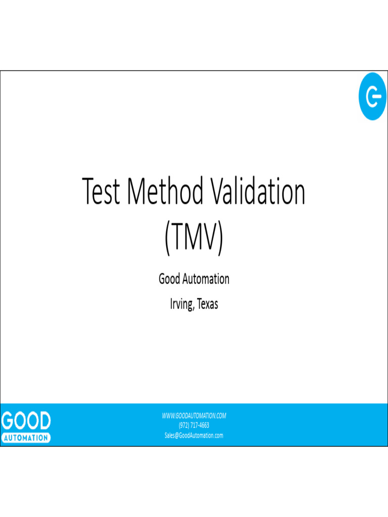 Test-Method-Validation-Good-Automation | PDF | Verification And ...
