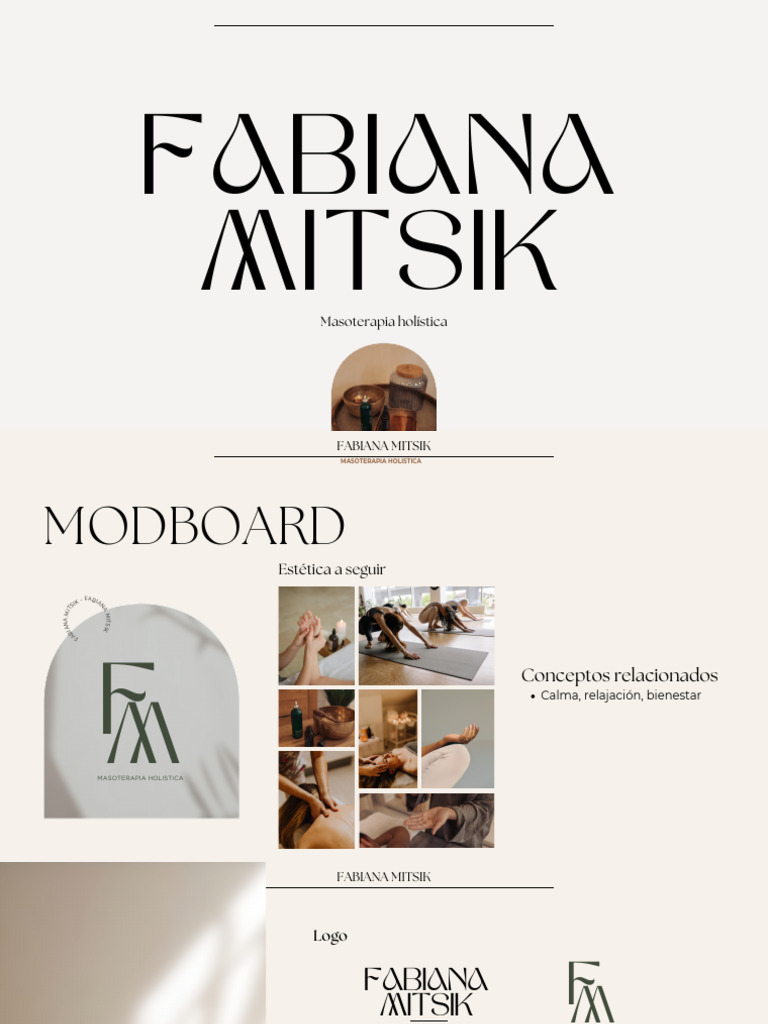 Modboard y Propuesta. Fabi Mitsik - Masoterapia Holística | PDF