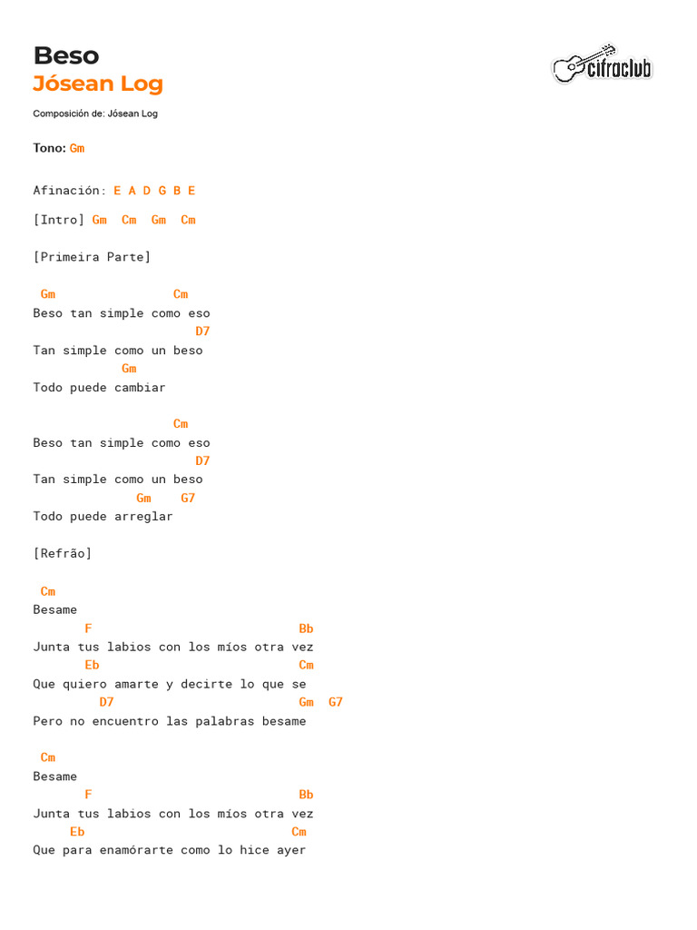 Cifra Club - Jósean Log - Beso | PDF