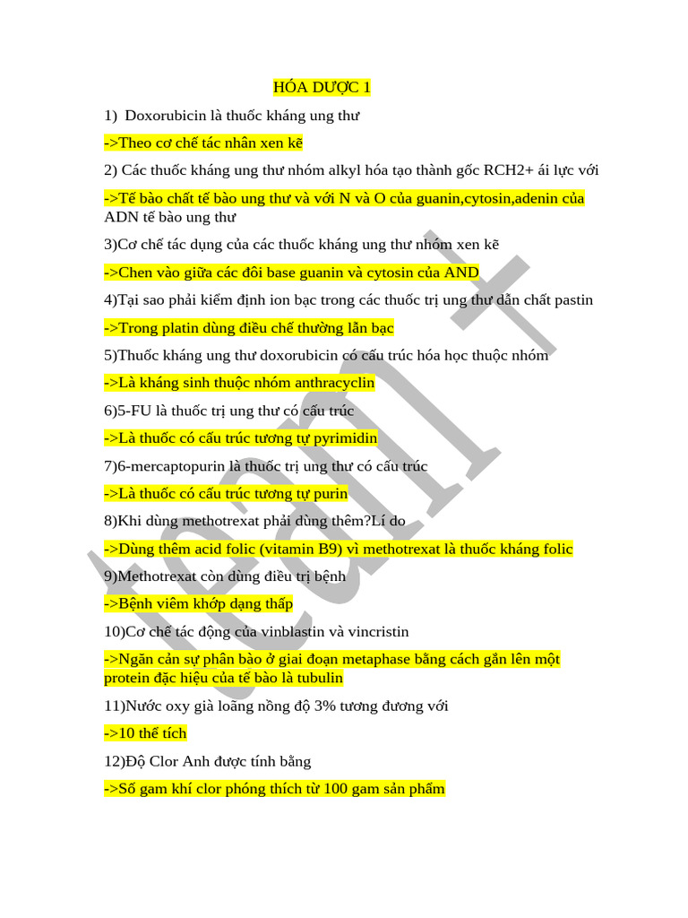 Ôn Thi Hoá Dư C 1 LT Team + | PDF