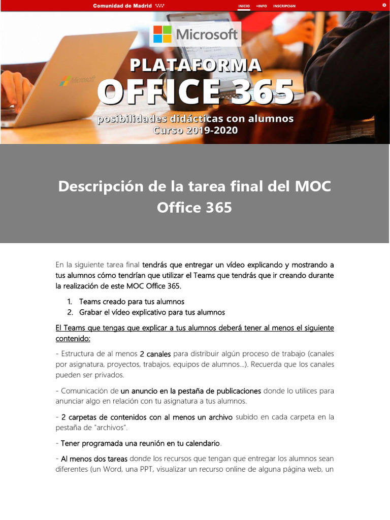 Tarea final MOC Office 365 | PDF | Software de la aplicacion | Informática