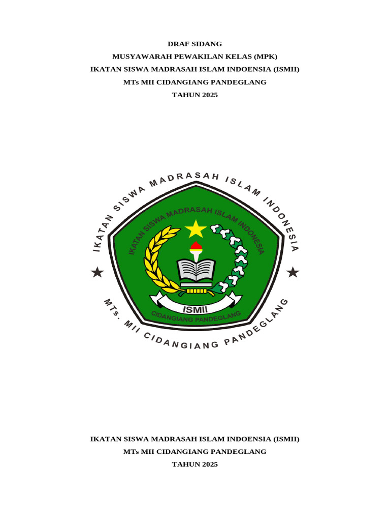 Draft Sidang Musyawarah Perwakilan Kelas 2025 | PDF