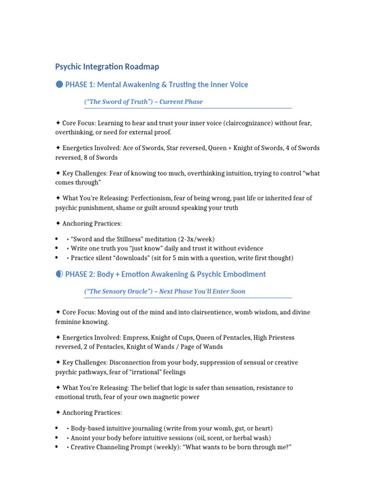 Psychic Integration Roadmap | PDF | Psychology | Psychological Concepts