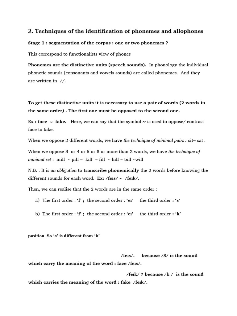 Phonemes - Allophones Explanations | PDF | Phoneme | Linguistics