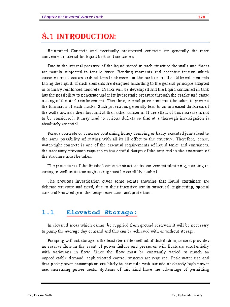 Elevated Water Tank | PDF | Concrete | Pump