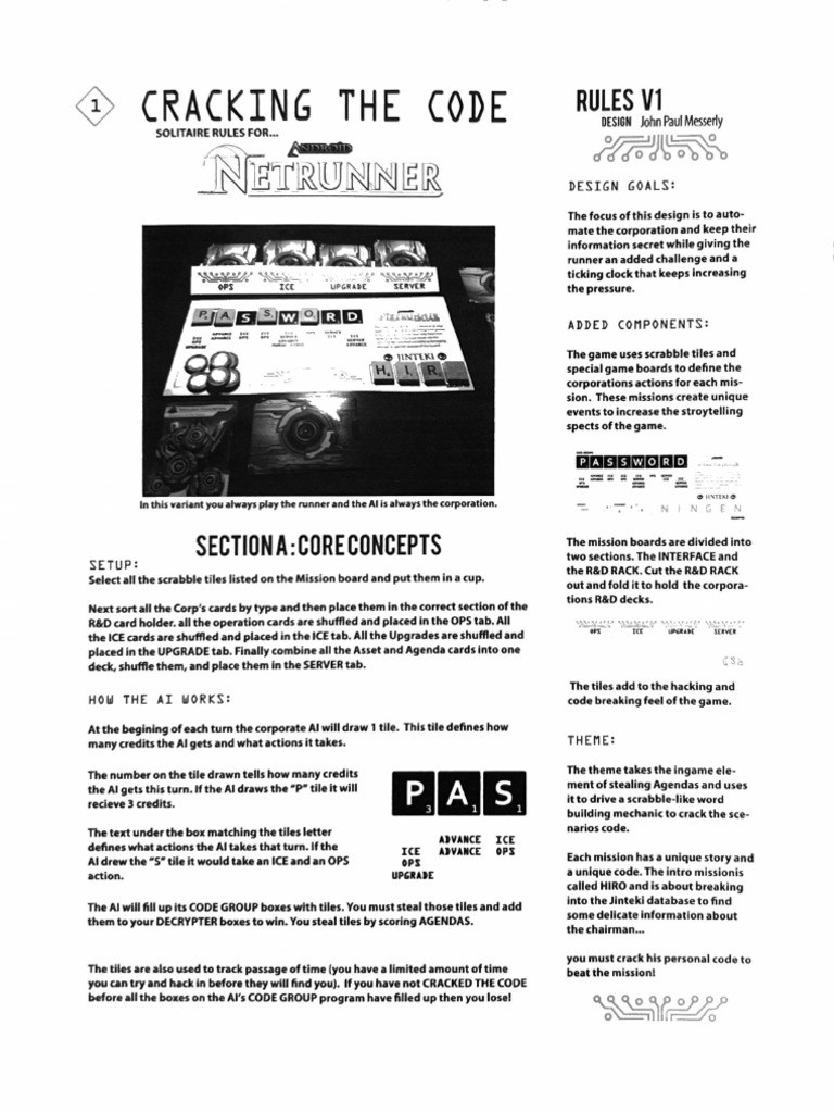 Netrunner Crack The Code Rules and Missions | PDF