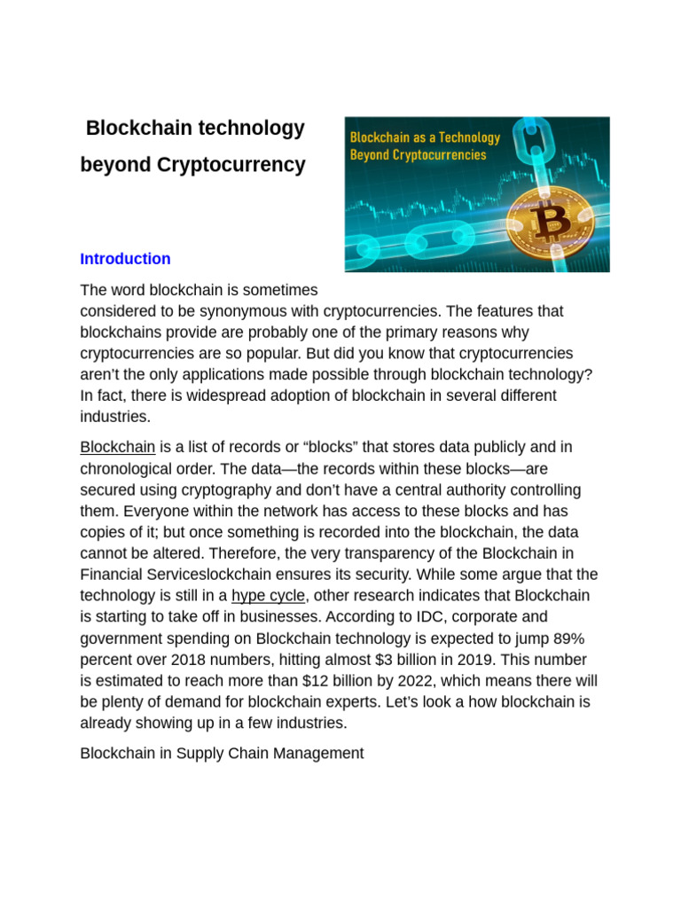 Blockchain Technology Beyond Cryptocurrency | PDF | Cryptocurrency