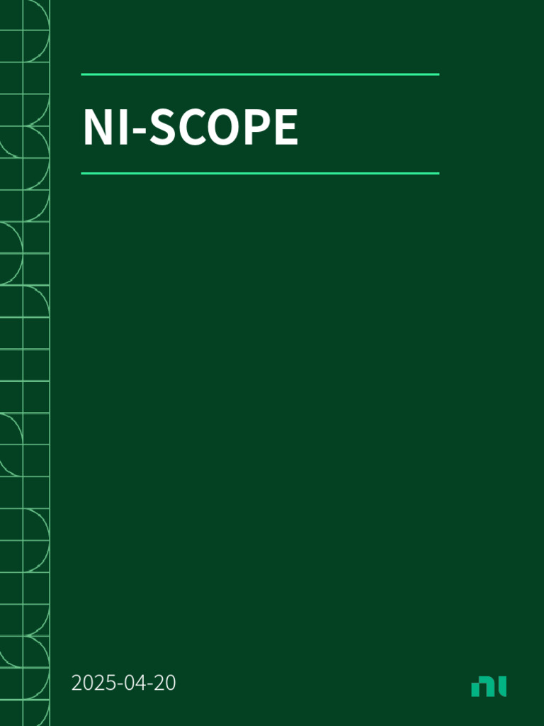 NI-SCOPE User Manual Overview | PDF