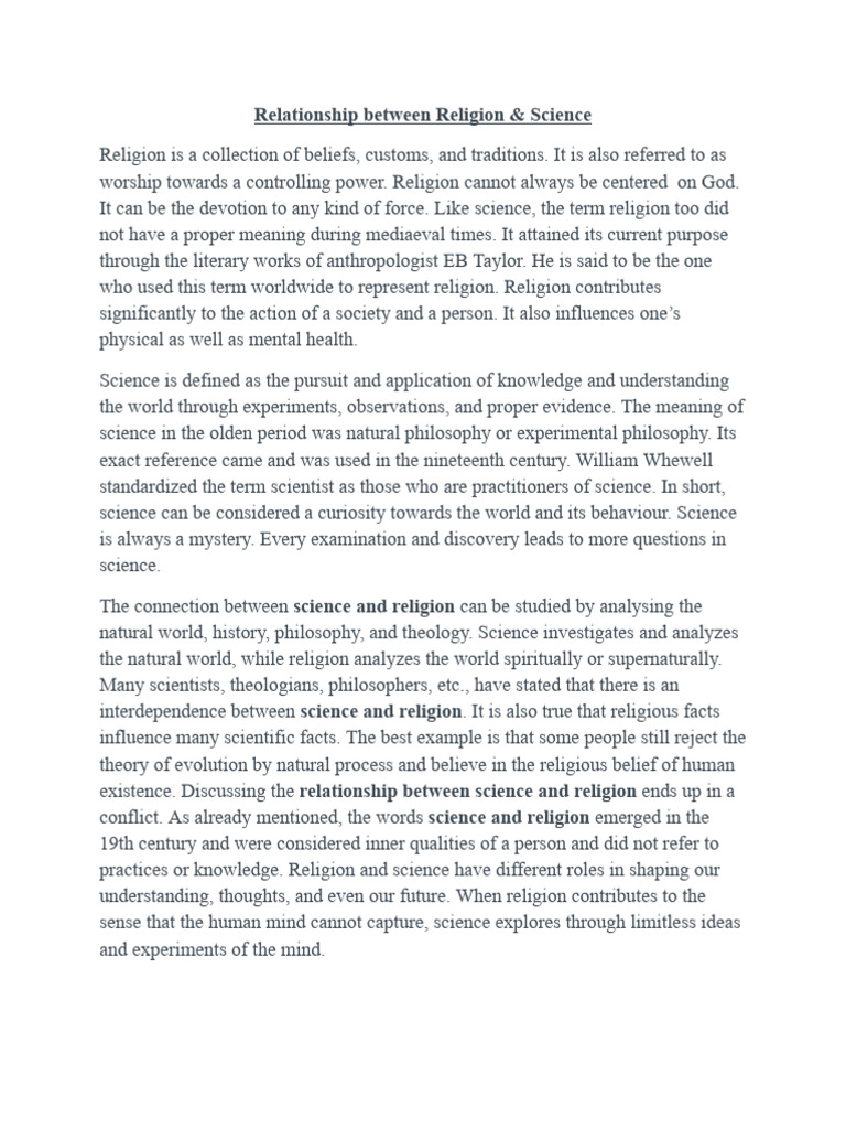 Exploring Science and Religion's Interconnection | PDF | Science ...