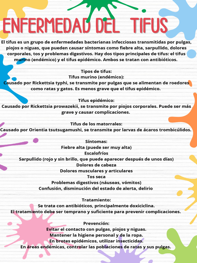Tipos y tratamiento del tifus | PDF