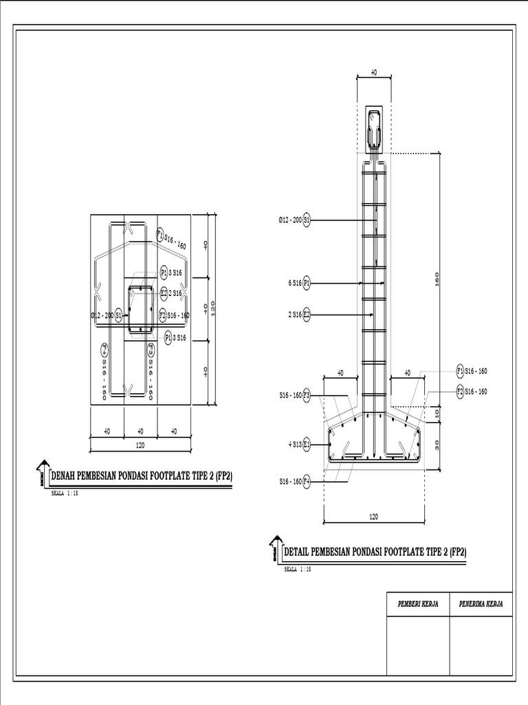 5.detail Pembesian Pondasi Fp2 | PDF