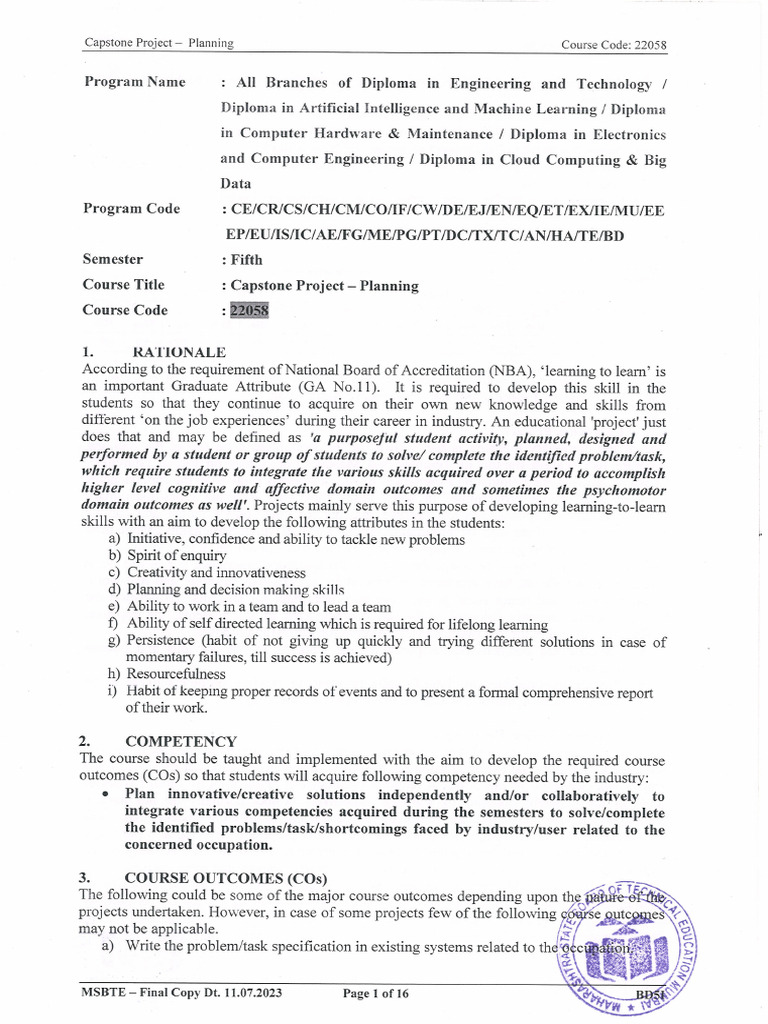 22058 - Capstone Project - Planning | PDF