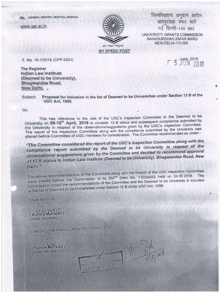 ILI DEEMED UNIV STATUS 2004 | PDF