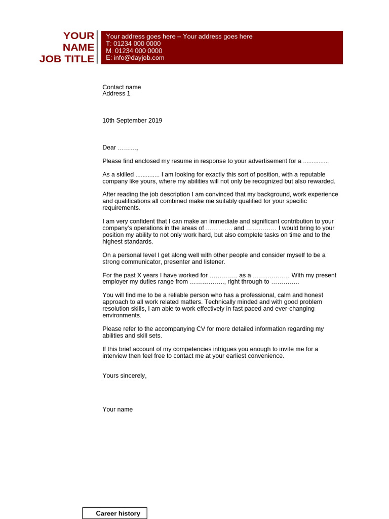 Cover Letter Example | PDF