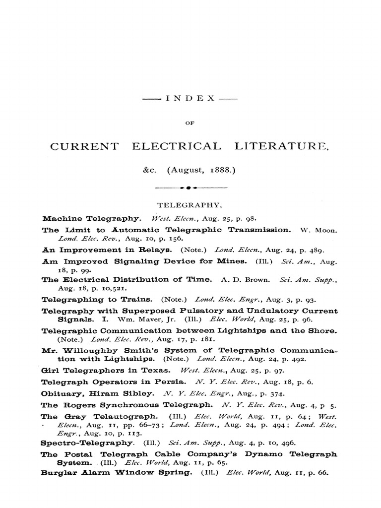 Current Literature,: Electrical | PDF | Telegraphy | Electrical Engineering