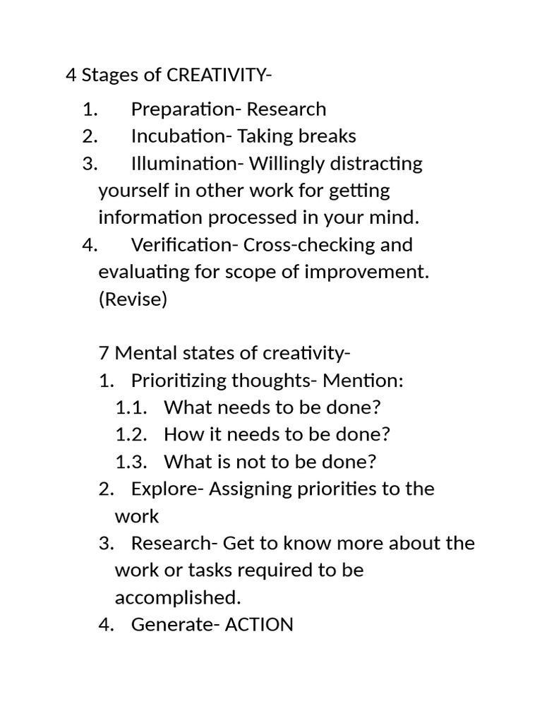 Mind Management for Enhanced Creativity | PDF