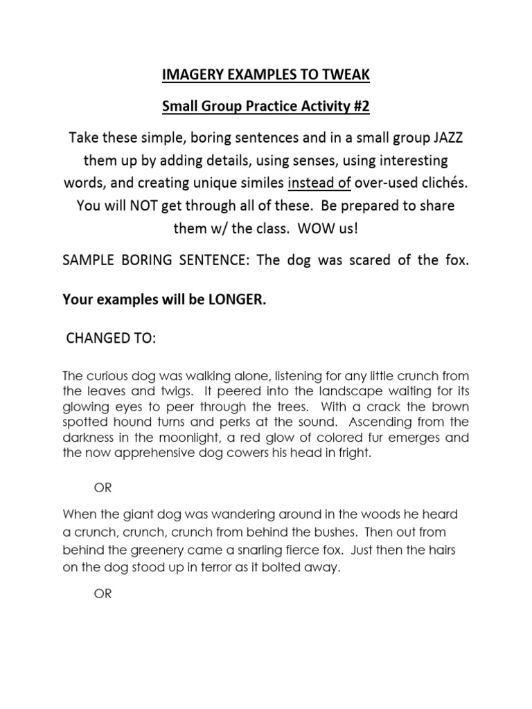 Transforming Boring Sentences into Imagery | PDF