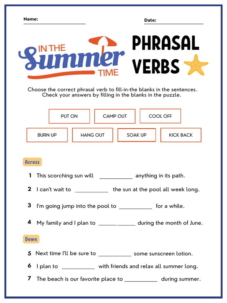 Phrasal verb crossword puzzle 17th nov. | PDF
