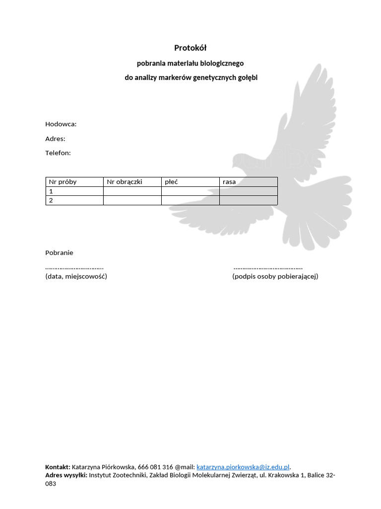 Protokol Pobrania | PDF