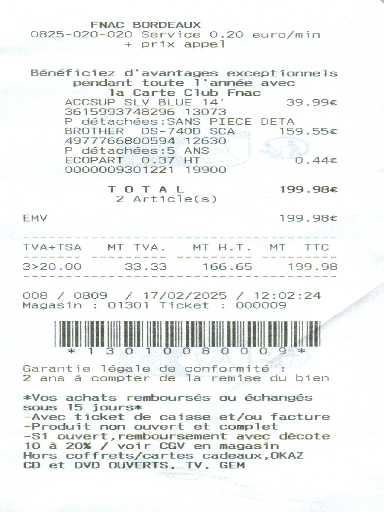 Facture Fnac Scan | PDF