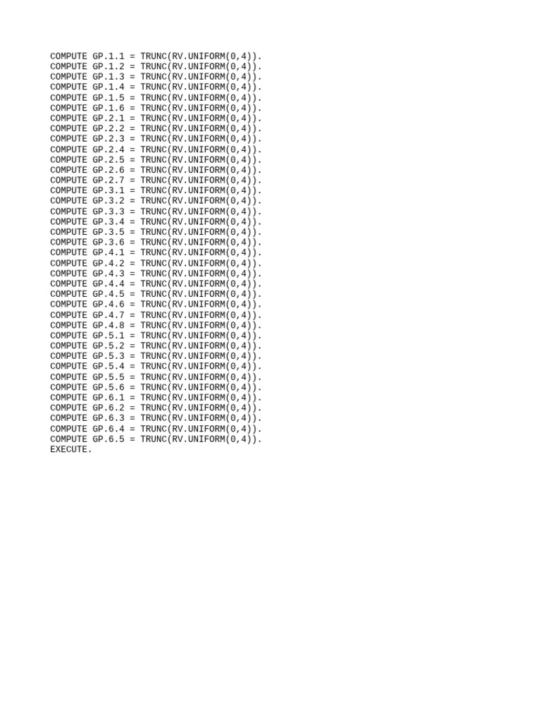 Compute Gp.1.1 = Trunc(Rv.uniform(0 | PDF