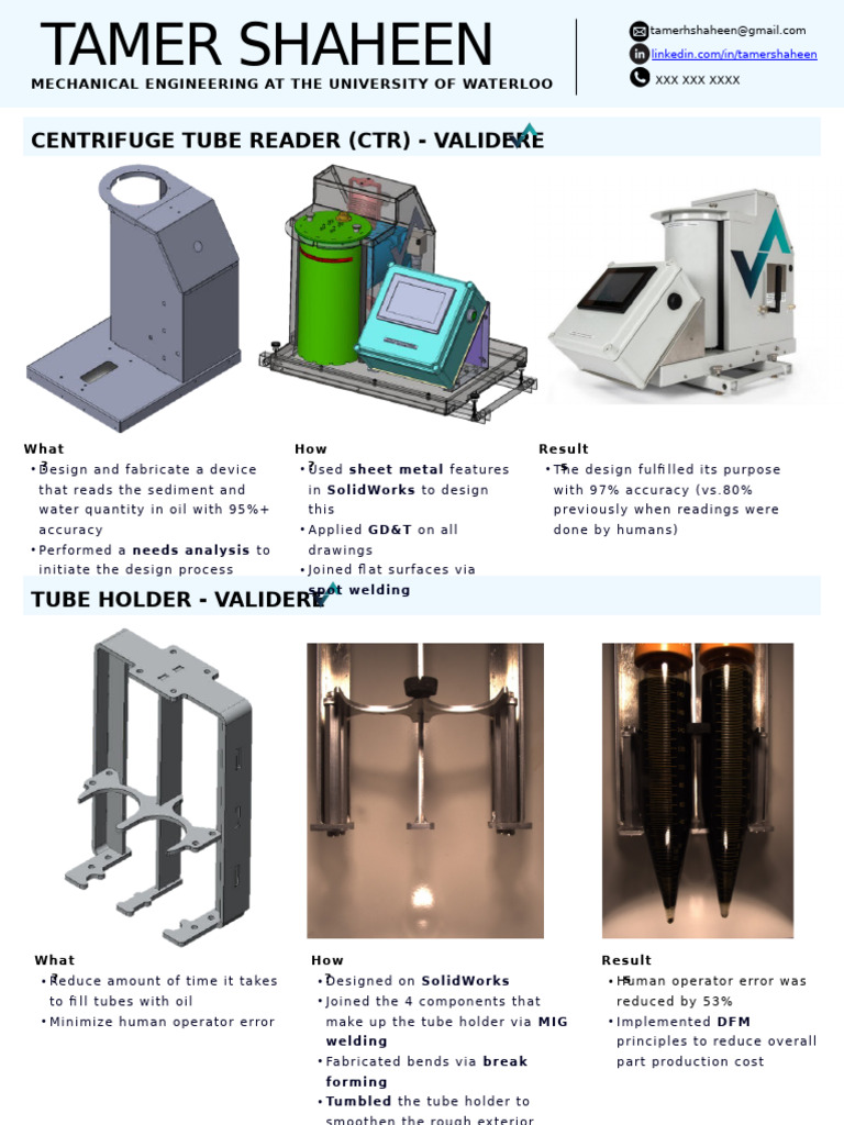 Tamer Shaheen's Mechanical Engineering Portfolio | PDF
