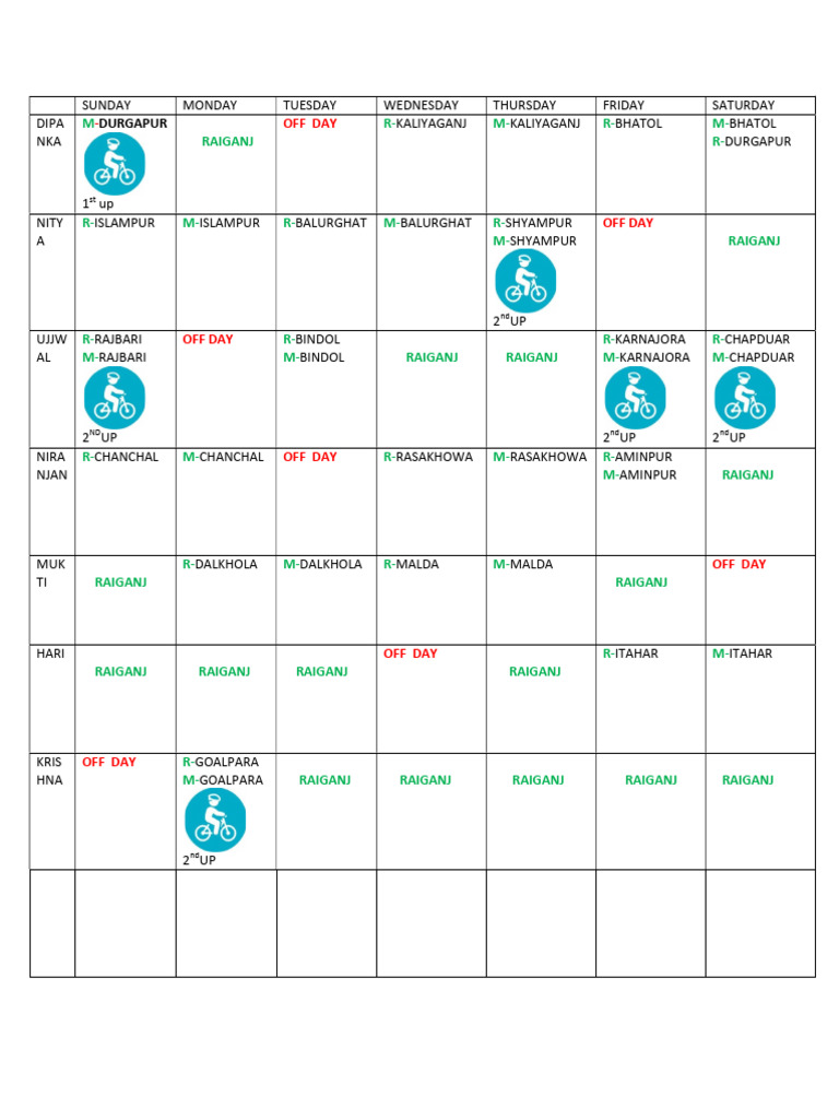 Duty Roster Final | PDF
