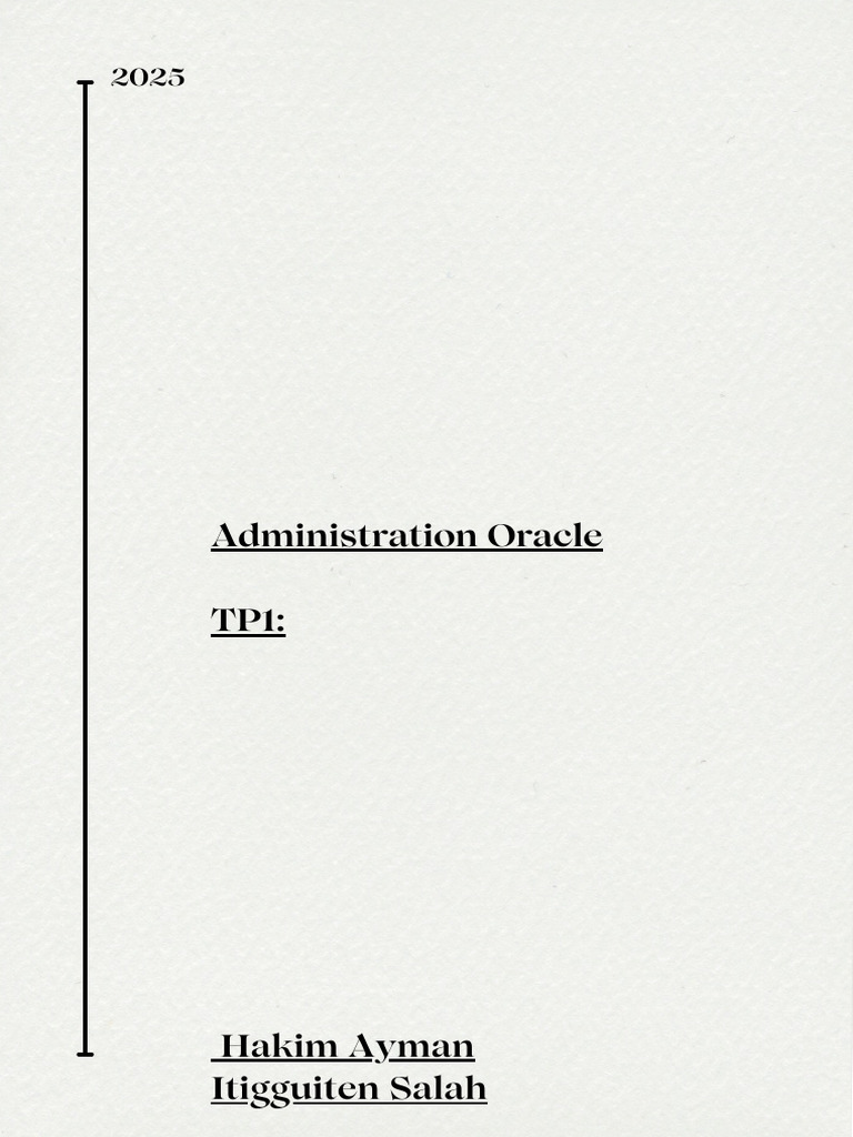 Administration Oracle TP1 | PDF