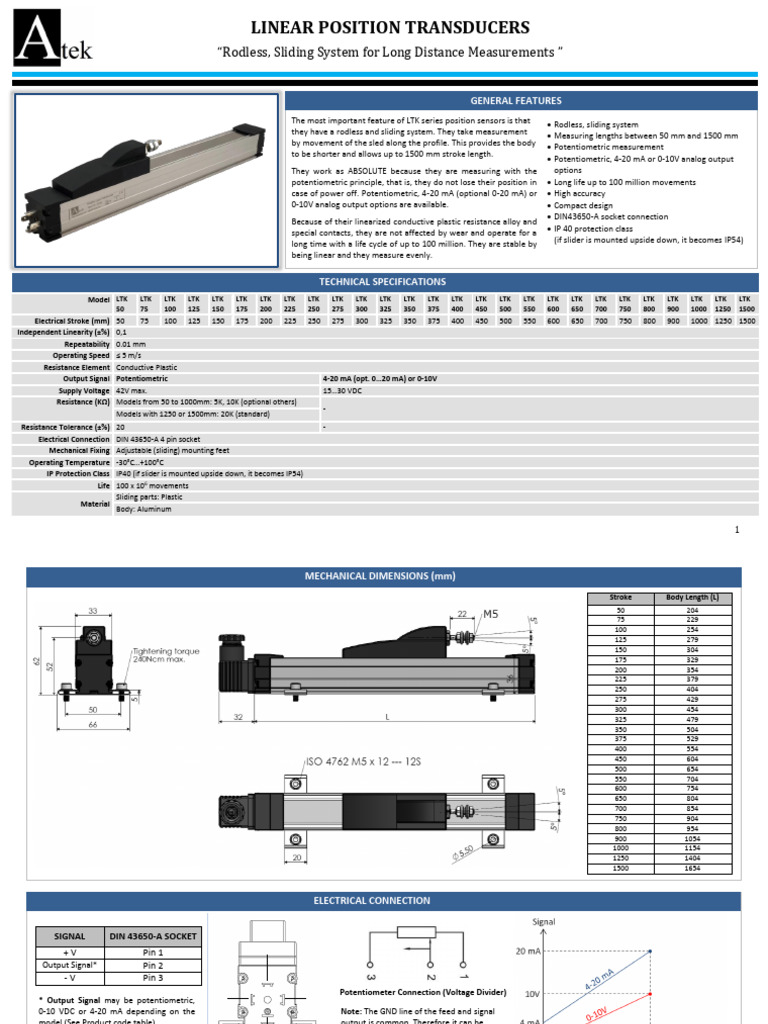 DS LTK 002 LTK Datasheet EN | PDF | Manufactured Goods | Electricity