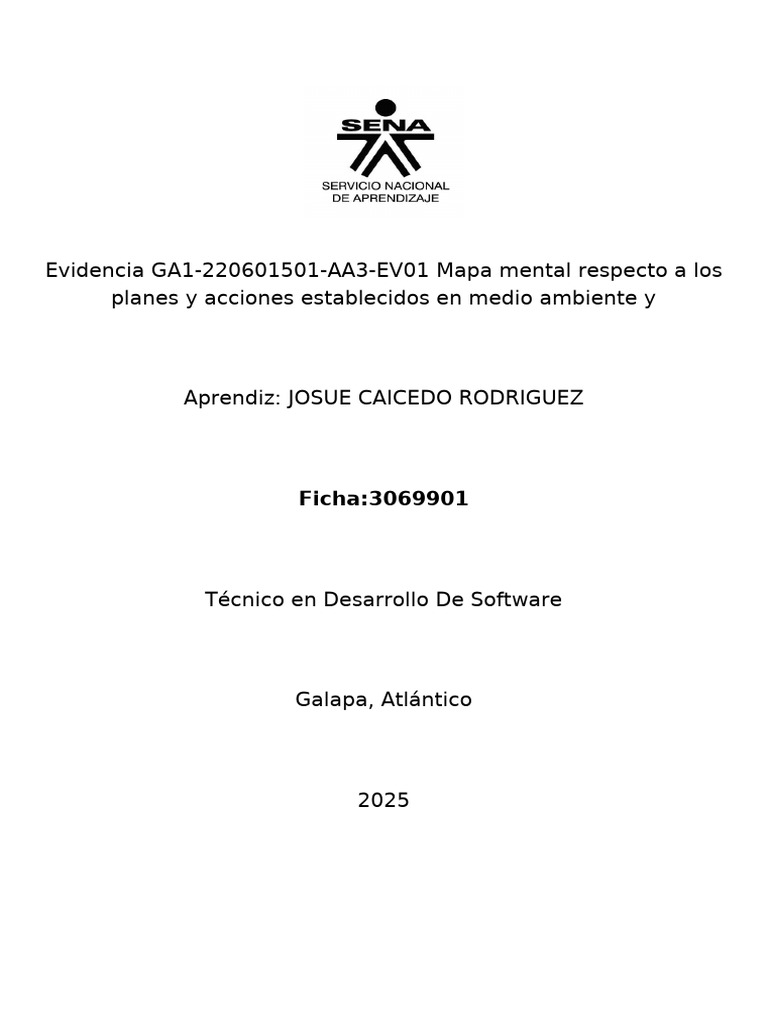 Evidencia Ga1 220601501 Aa3 Ev01 Mapa Mental Respecto A Los Planes y ...