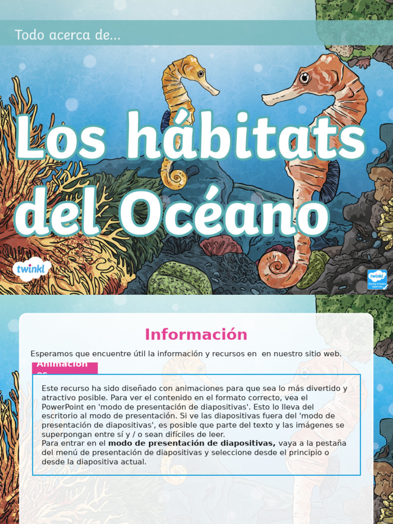 Powerpoint Los Habitats Del Oceano | PDF | Mar | Arrecife de coral