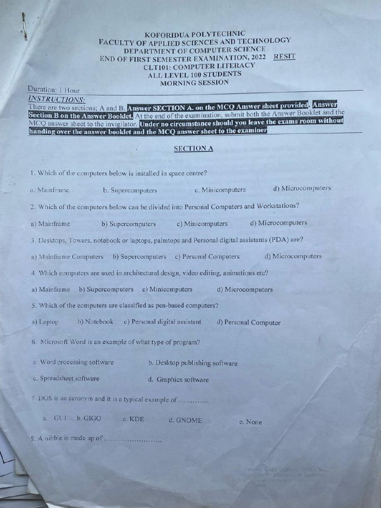 Computer Literacy Questions | PDF | World Wide Web | Internet & Web