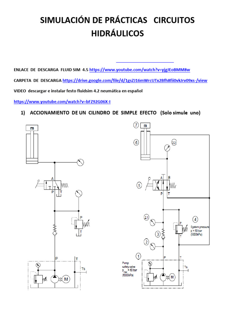 Simulación de Prácticas Circuitos Hidráulicos | PDF
