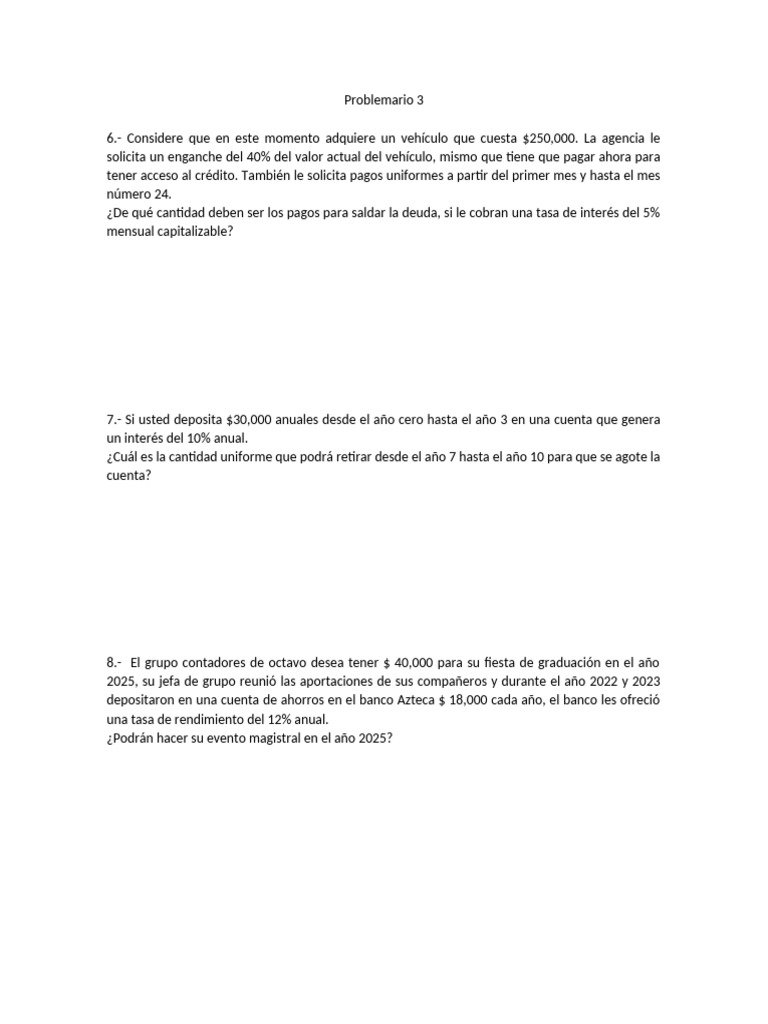 Problemario 3 | PDF