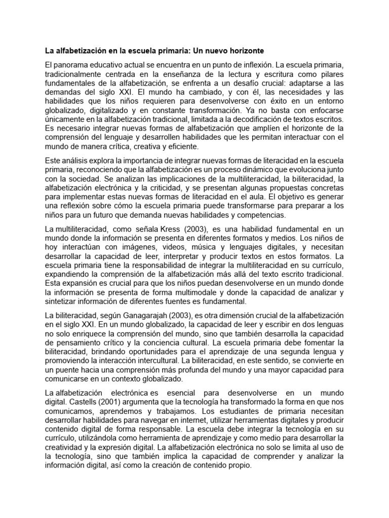 Texto Critico | PDF | Literatura | Educación primaria