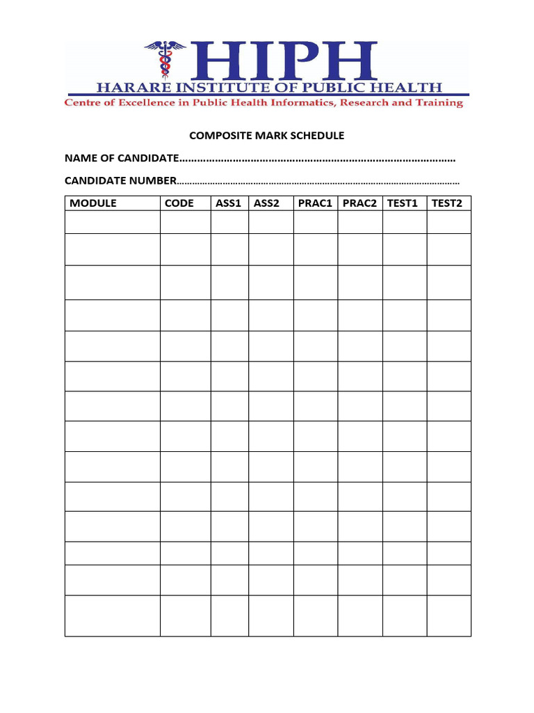 Composite Mark Schedule All Programs 2025 | PDF