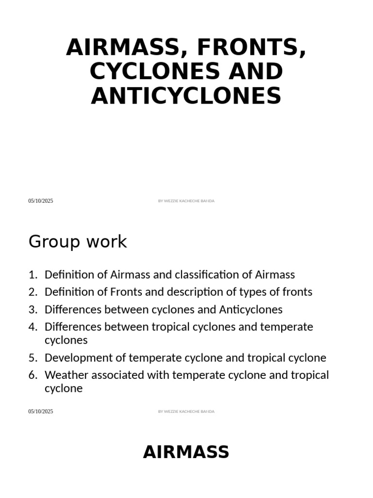 Airmass, Fronts, Cyclones and Anticyclones | PDF | Cyclone | Tropical ...