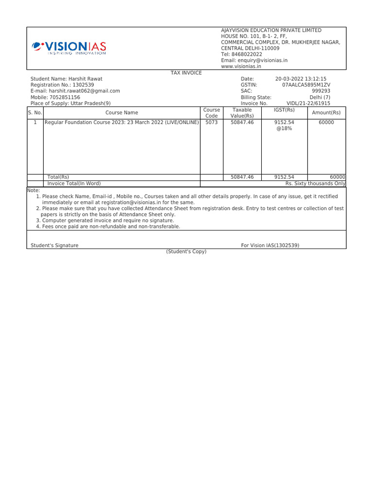 Vision Bill 29 01 2023 - 05 22 | PDF | Taxation | Payments