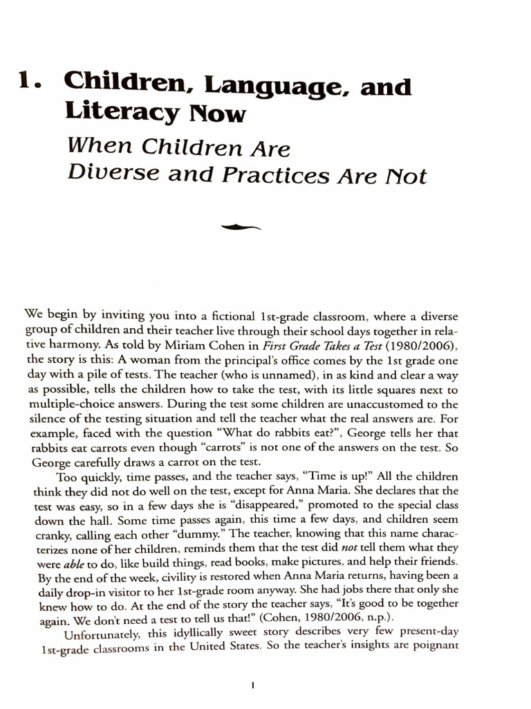 Children, Language and Literacy Chapter 1 | PDF | Learning | Human ...