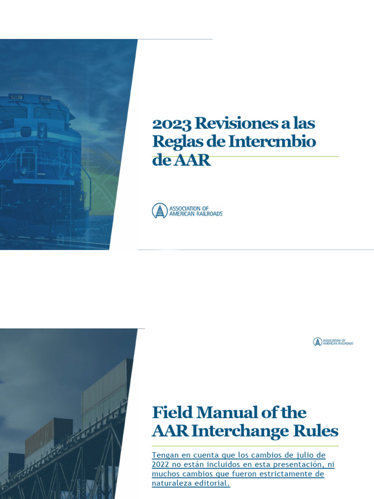 Revisión 2023 Reglas de Intercambio AAR | PDF | Ingeniería mecánica ...