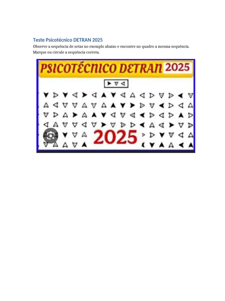 Psicotecnico - Detran - 2025 2 | PDF