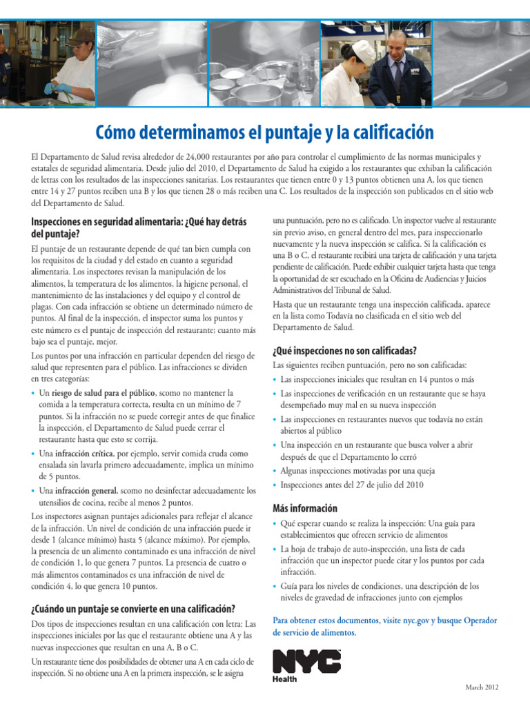 Restaurant Grading Faq SP | PDF | Seguridad alimenticia | Alimentos