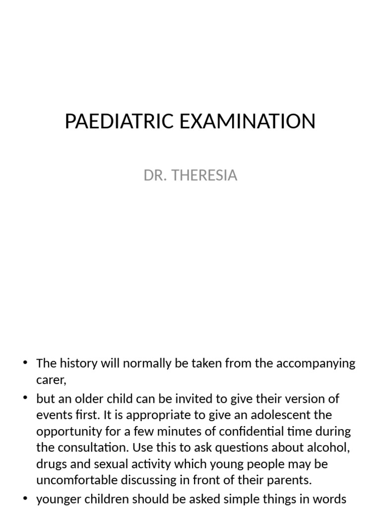 Paediatric Examination | PDF | Respiratory Tract | Thorax