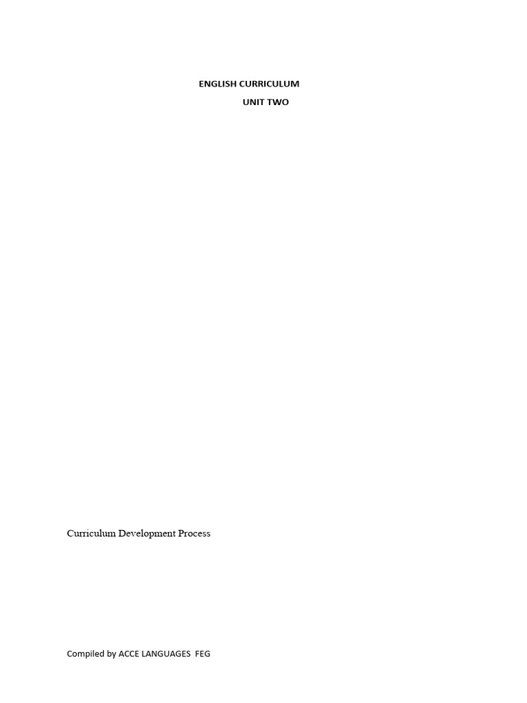 Englisg Curriculum Unit 2 | PDF | Curriculum | Learning